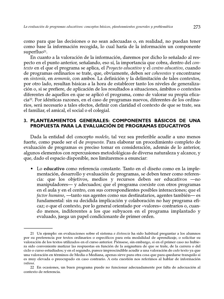Evaluación de Programas Educativos | PDF | Evaluación | Diseño