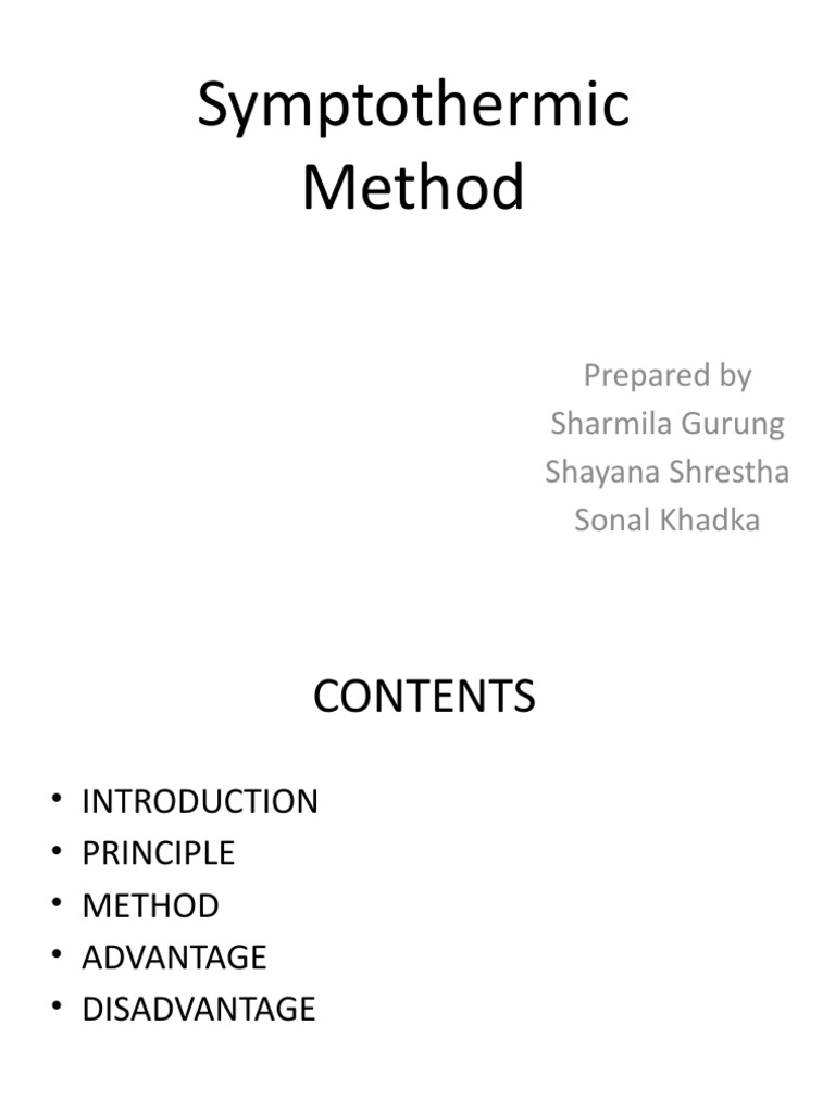 Symptothermic Method: Prepared by Sharmila Gurung Shayana Shrestha ...