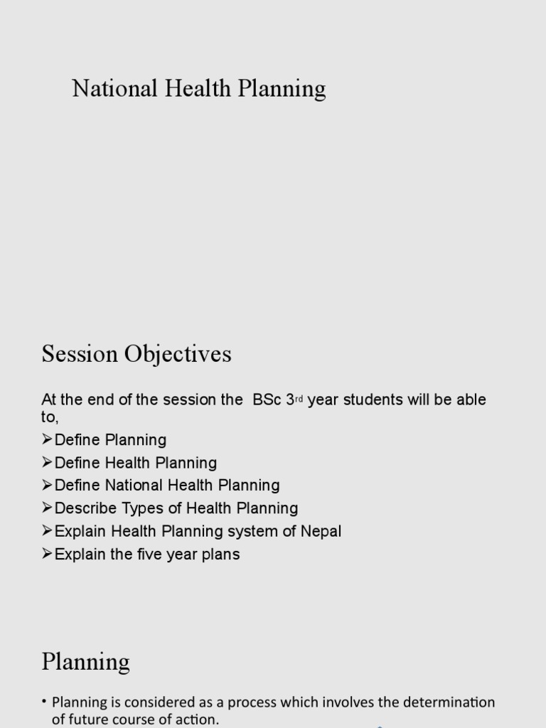 National Health Planning Overview | PDF | Health Care | Sustainability