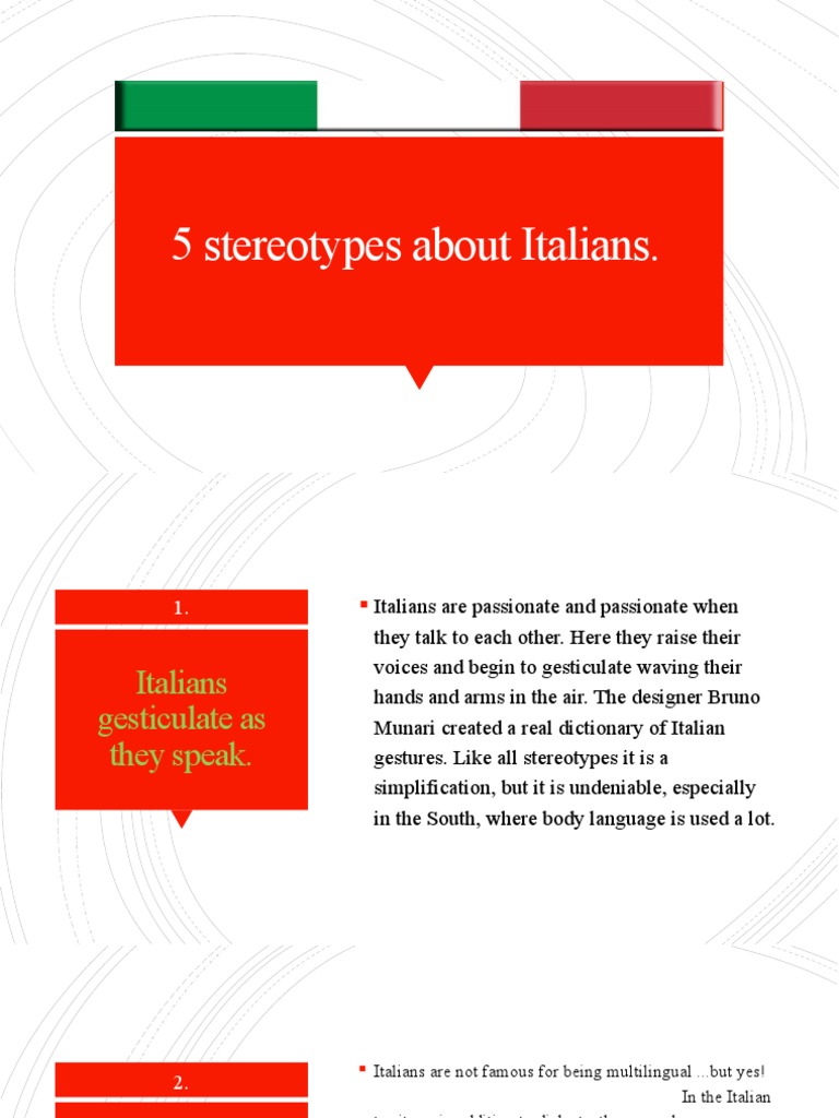 5 Stereotypes About Italians | PDF | Italy | Cognition