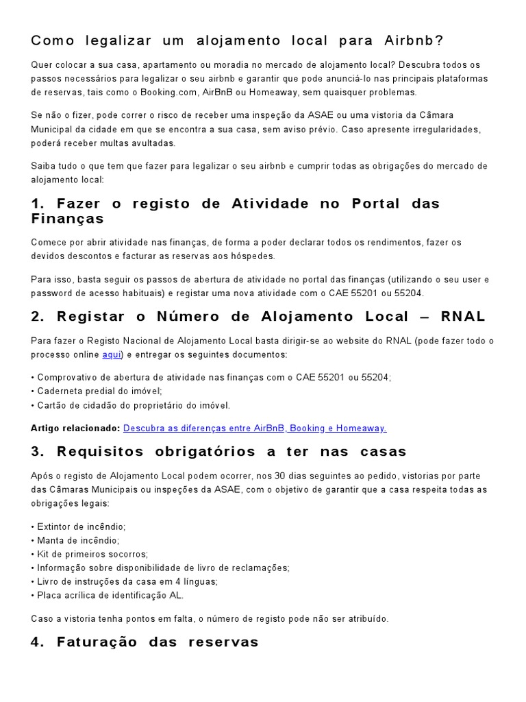 Como Legalizar Um Alojamento Local para Airbnb - Feels Like Home | PDF ...