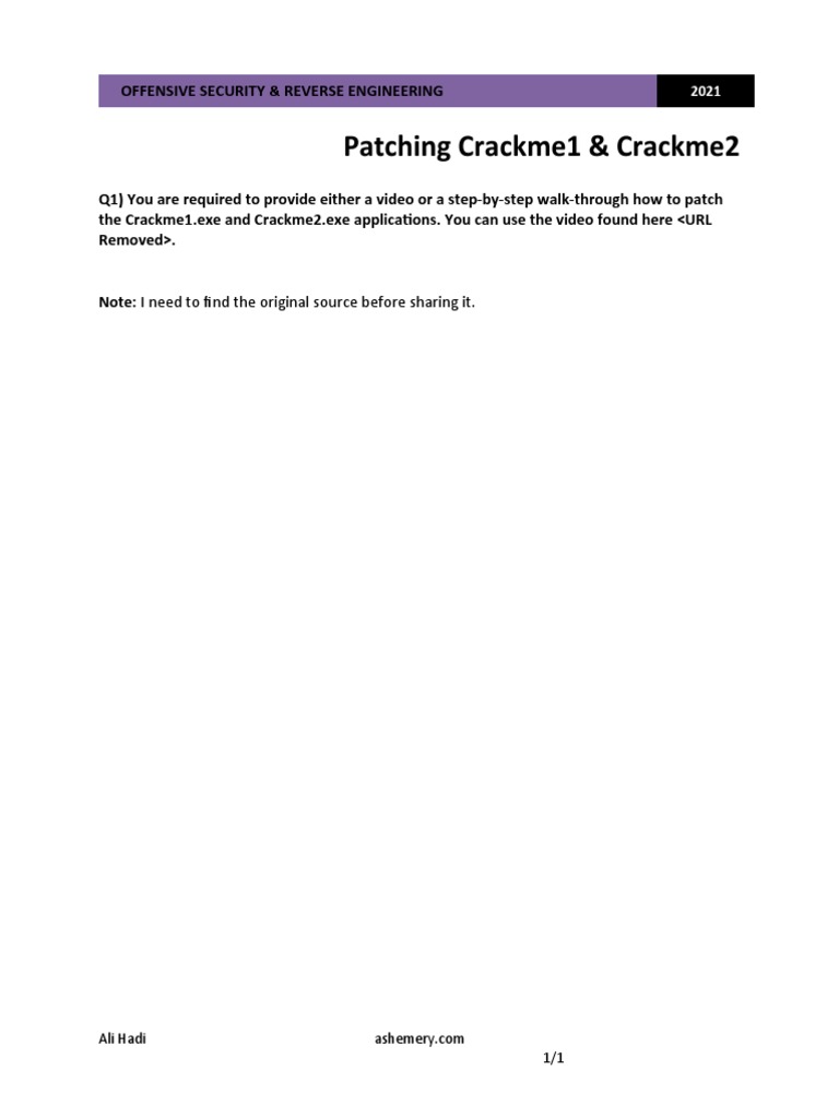 Lab-09-Patching Crackme1 and Crackme2 | PDF
