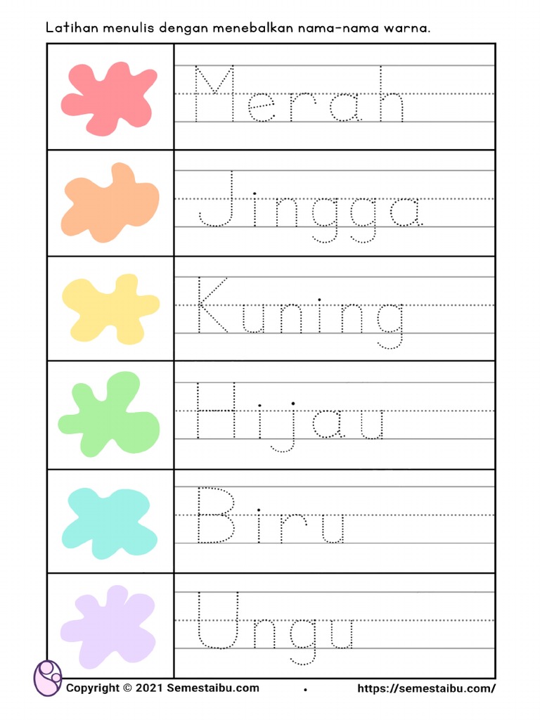 Mengenal Warna - Belajar Menulis Dan Mewarnai | PDF