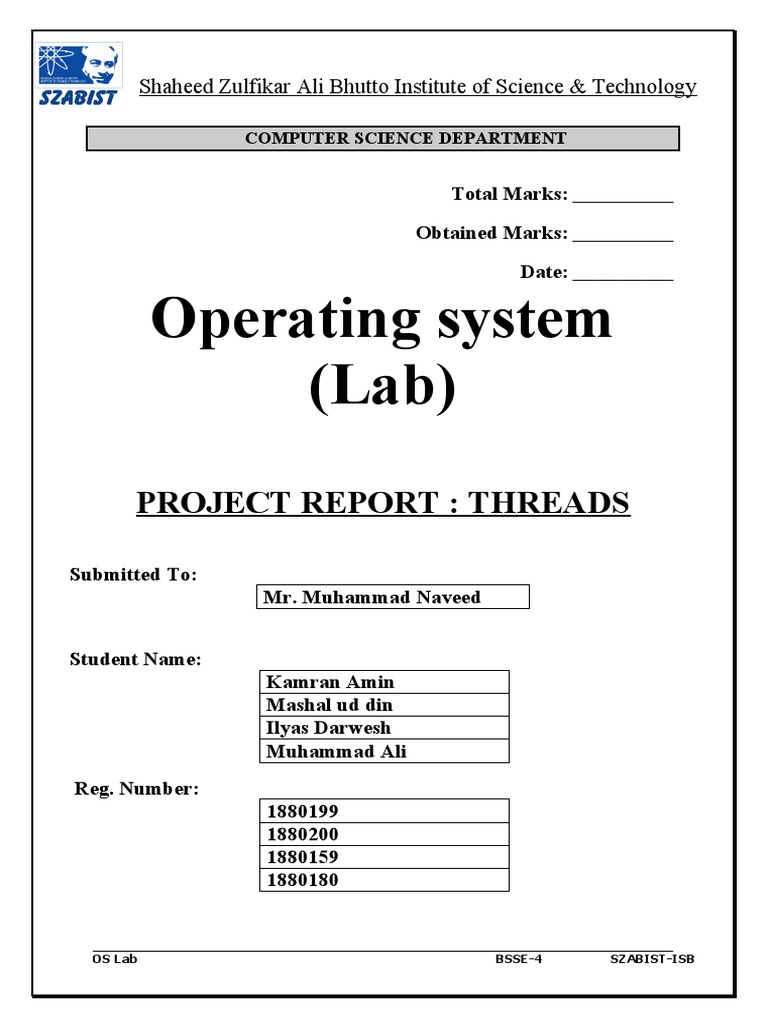 Operating System (Lab) : Project Report: Threads | PDF | Thread (Computing) | Process (Computing)