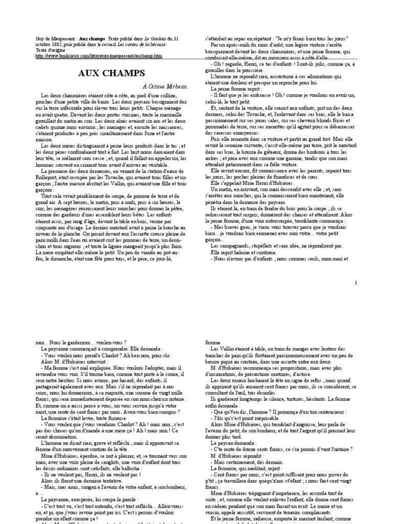 Maupassant Aux Champs | PDF
