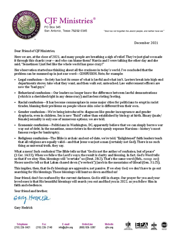 CJF Ministries®: PO Box 345 San Antonio, Texas 78292-0345 | PDF | Jesus ...