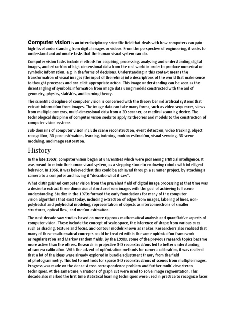 Computer Vision | PDF | Computer Vision | Computing