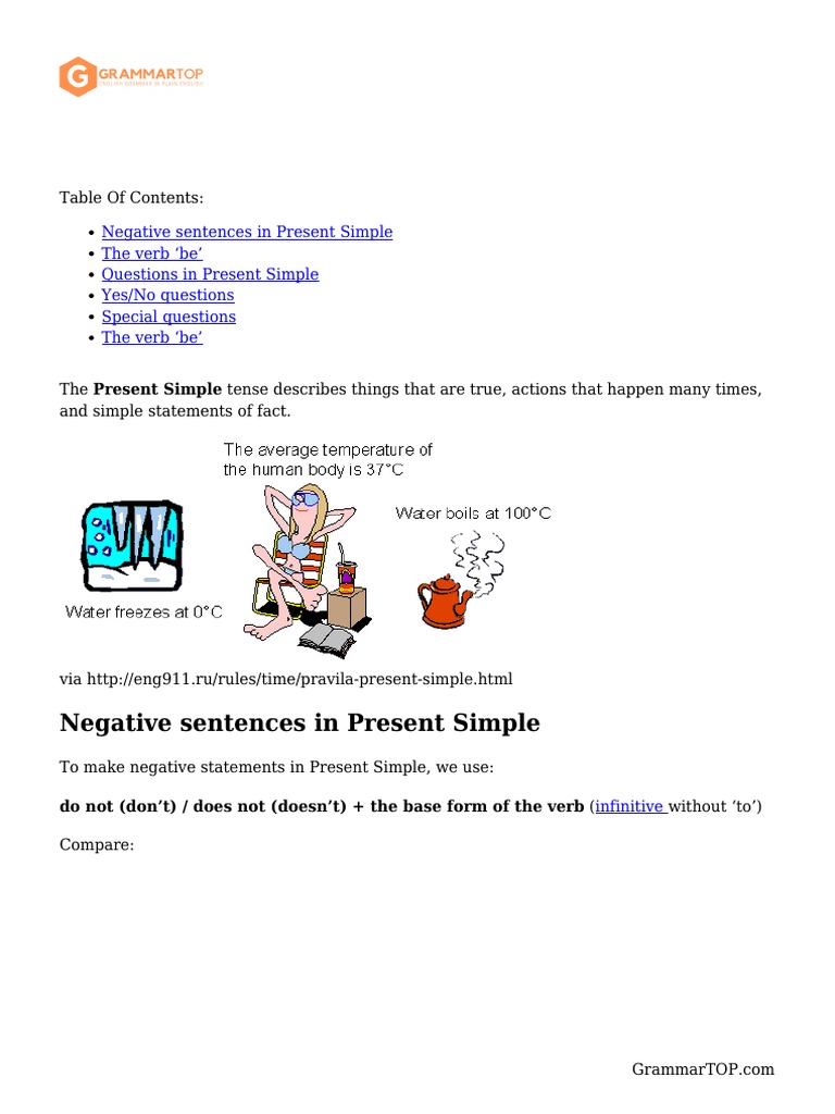 Present Simple - Negative & Questions | PDF | Question | Verb