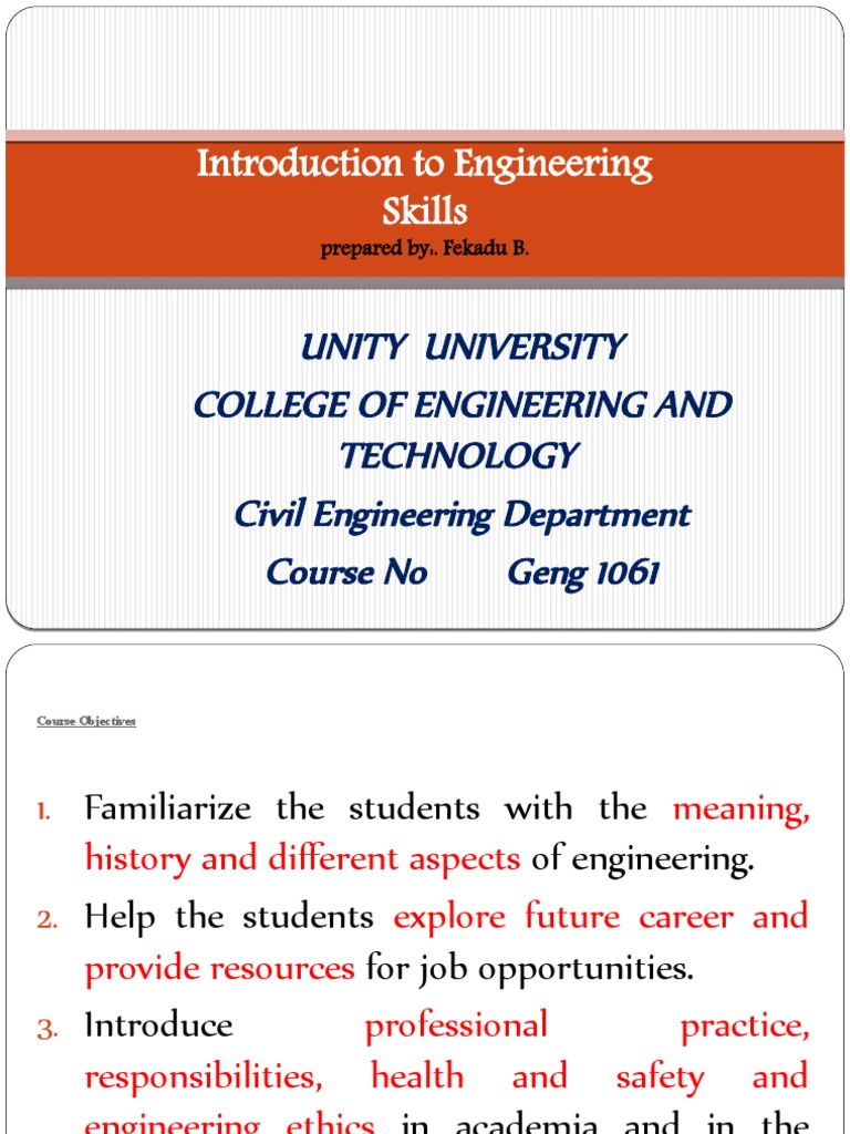 Introduction To Engineering Skills | PDF | Engineering | Engineer