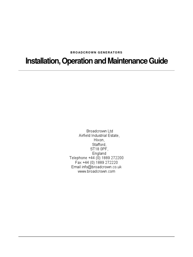 Broadcrown Generators Guide | PDF | Turbocharger | Exhaust Gas