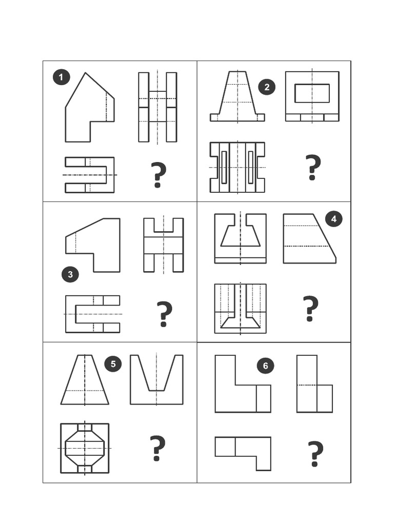 Prilog 2.3-2D Ortogonalne Projekcije Nekotiranih Dijelova | PDF