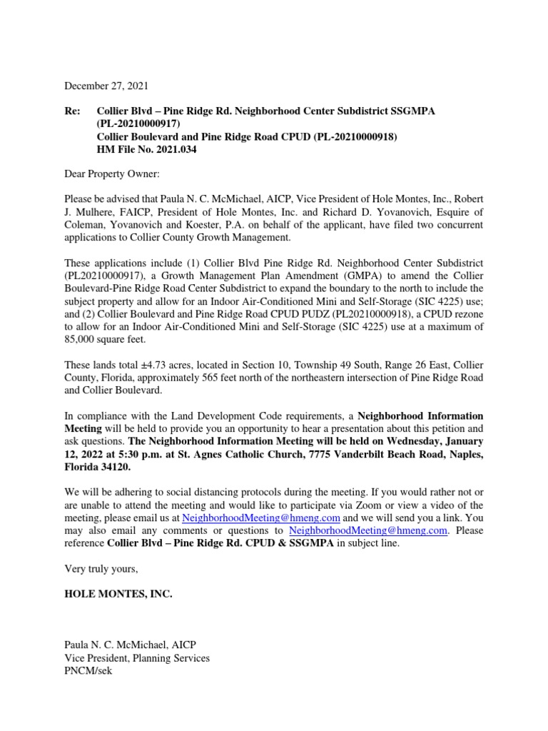 Property Owner Letter (DRAFT 12-10-2021) | PDF