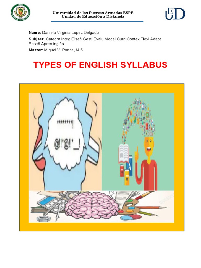 Types of English Syllabus: Enseñ Apren Inglés | PDF | Learning | Curriculum