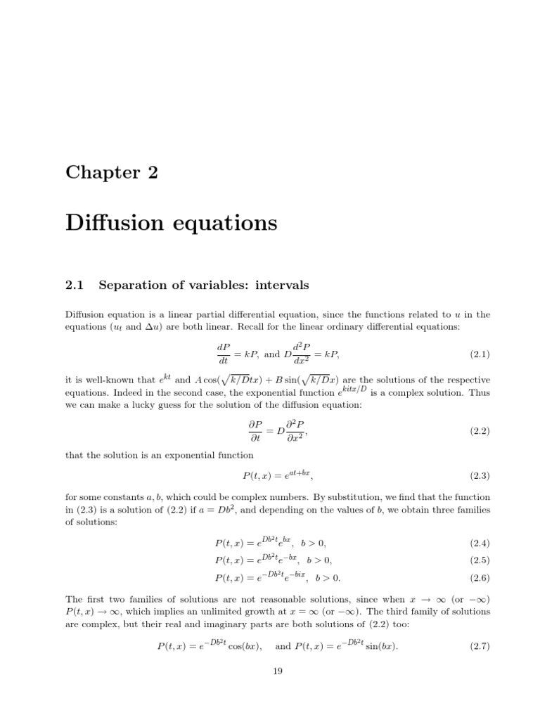 Diffusion Equation | PDF | Fourier Series | Trigonometric Functions
