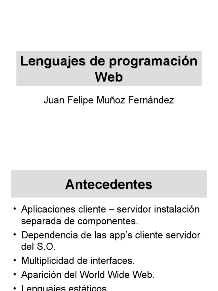 Guía de Lenguajes de Programación Web | PDF | Script Java | Php