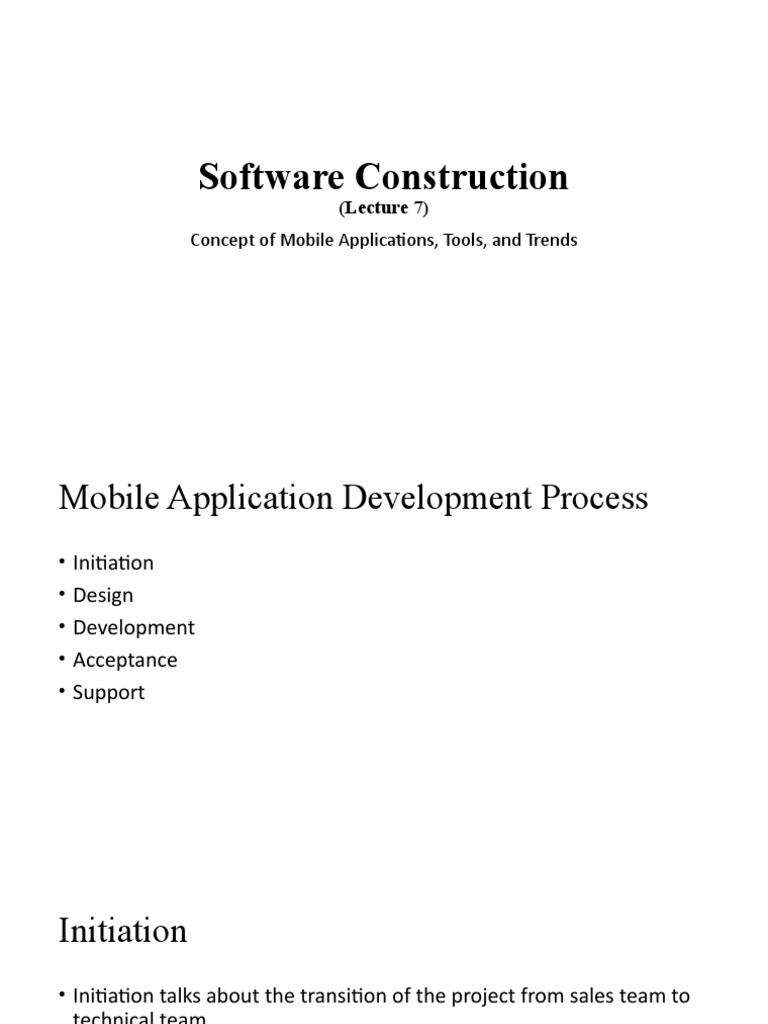 Lecture7 - Software-Construction-BSSE5 | PDF | Mobile App | Web Application