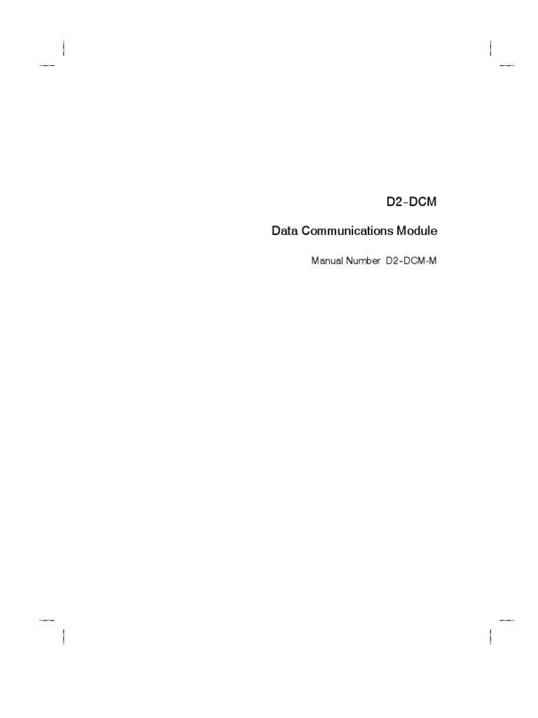 D2 - DCM Data Communications Module | PDF | Programmable Logic ...