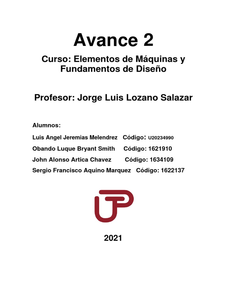 Avance2 Elementos | PDF | Engranaje | Transmisión (Mecánica)