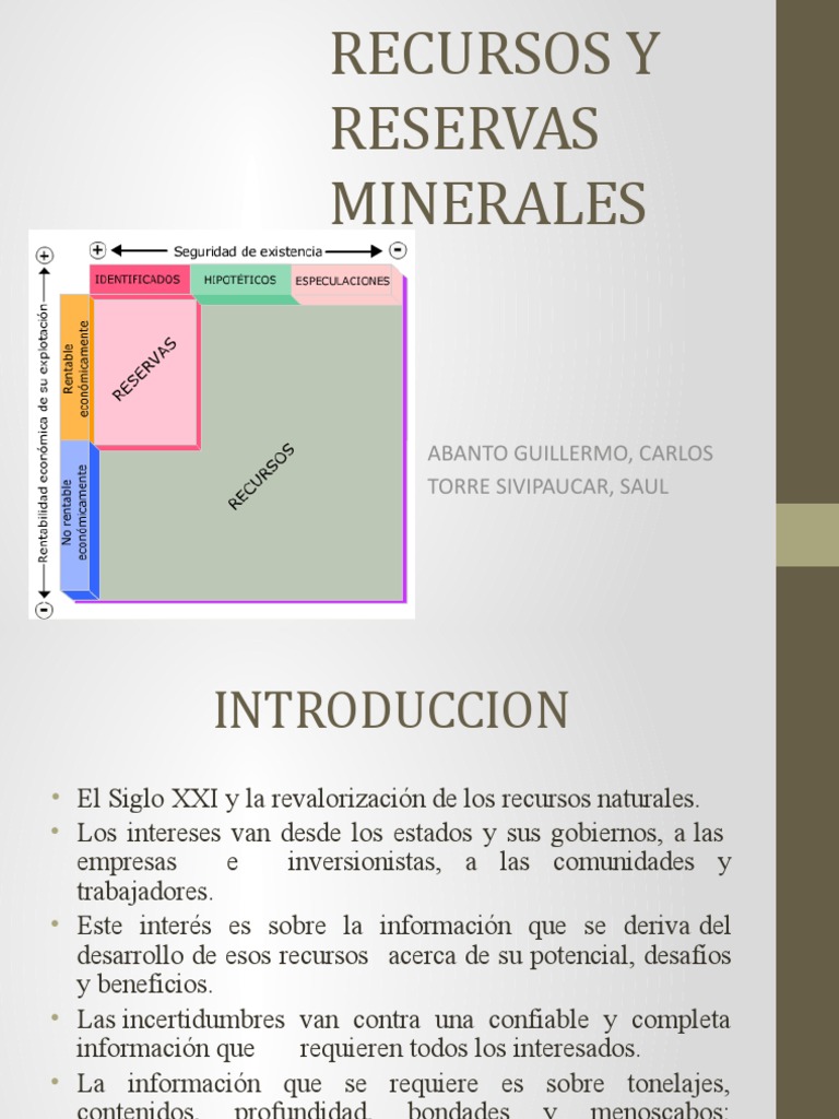 Recursos y Reservas Minerales: Claves | PDF | Minería | Mineral
