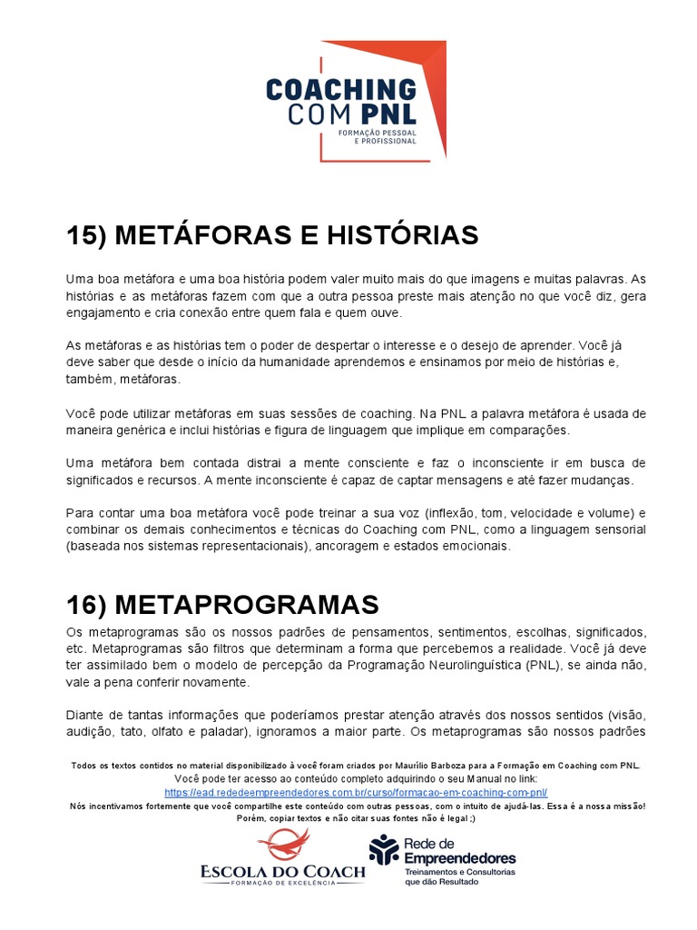 18 - Técnicas de Coaching Com PNL - Metáforas e Histórias ...