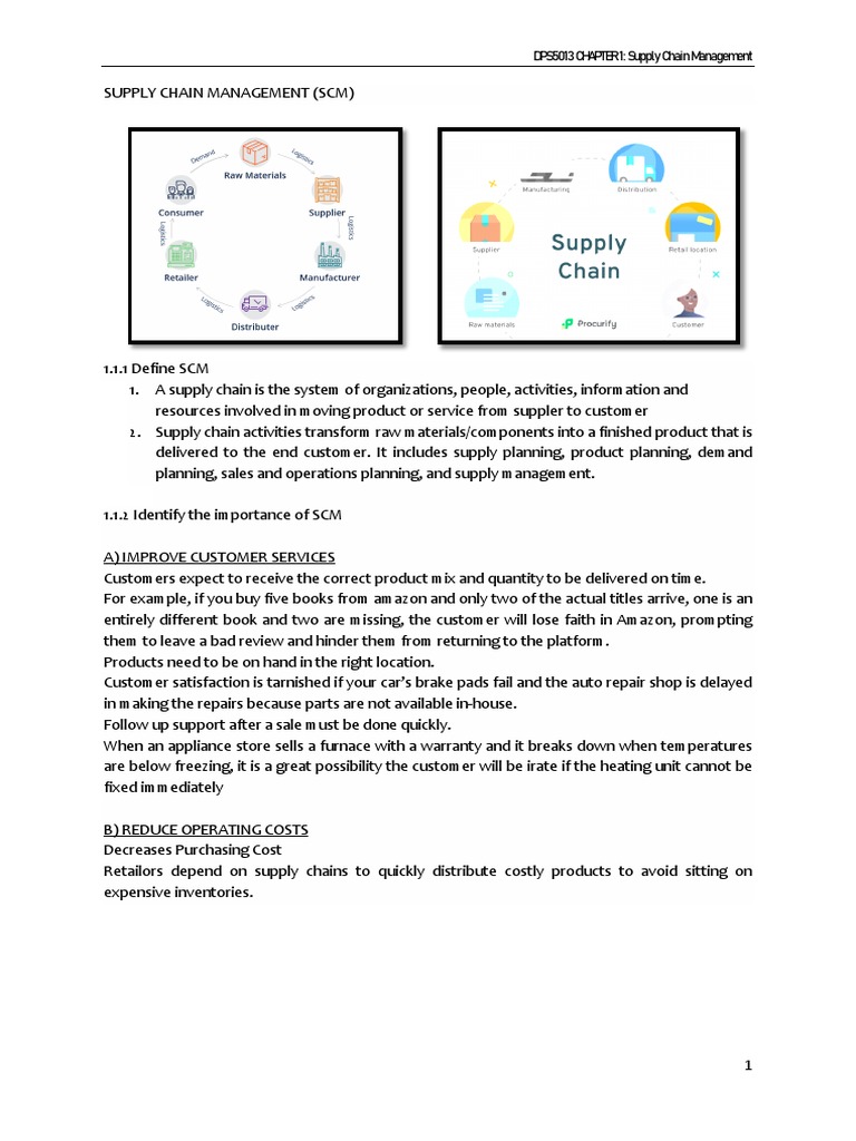 DPS5013 CHAPTER 1: Supply Chain Management | PDF | Supply Chain ...