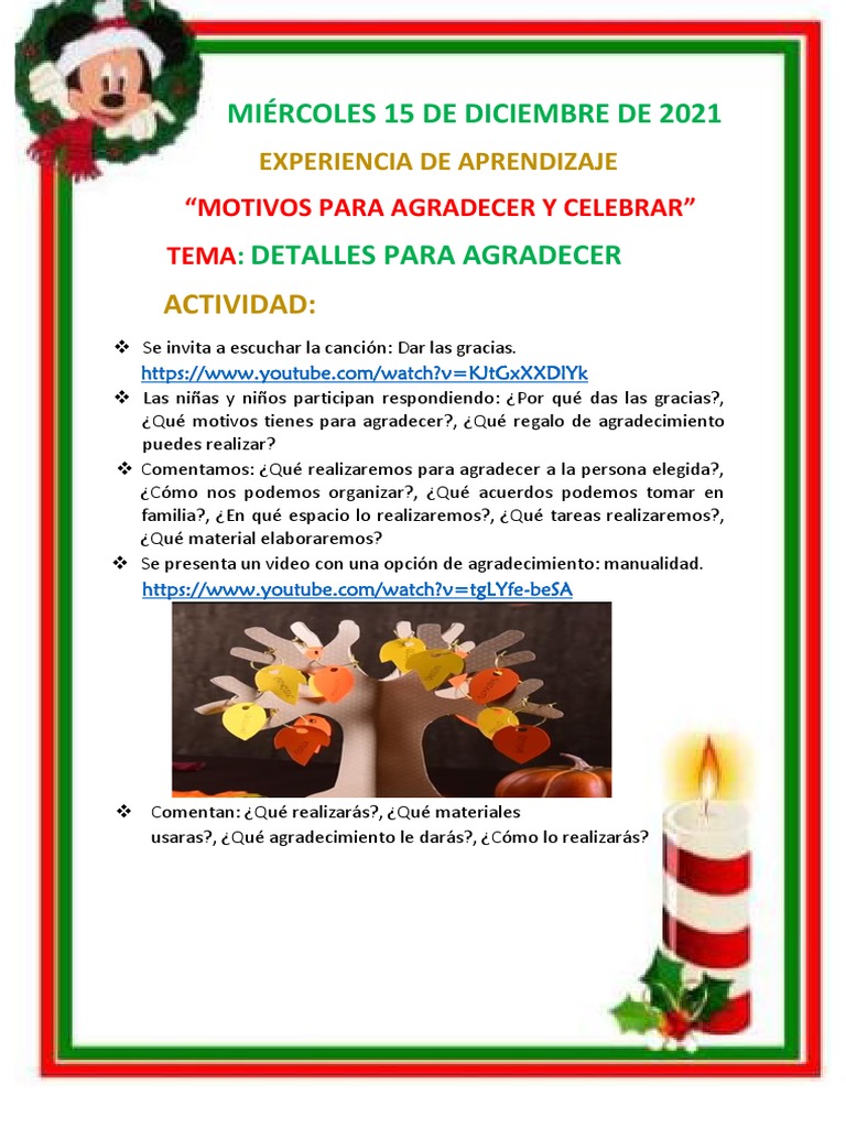 Actividades de Gratitud para Niños | PDF