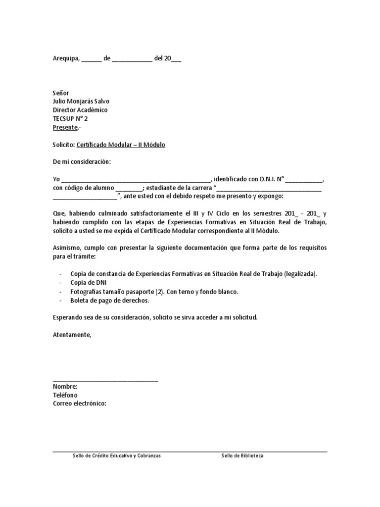 Modelo de Carta II Módulo | PDF