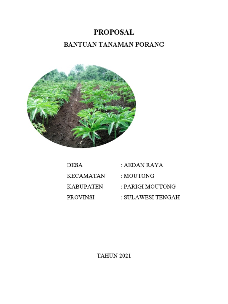 Proposal Permohonan Tanaman Porang | PDF