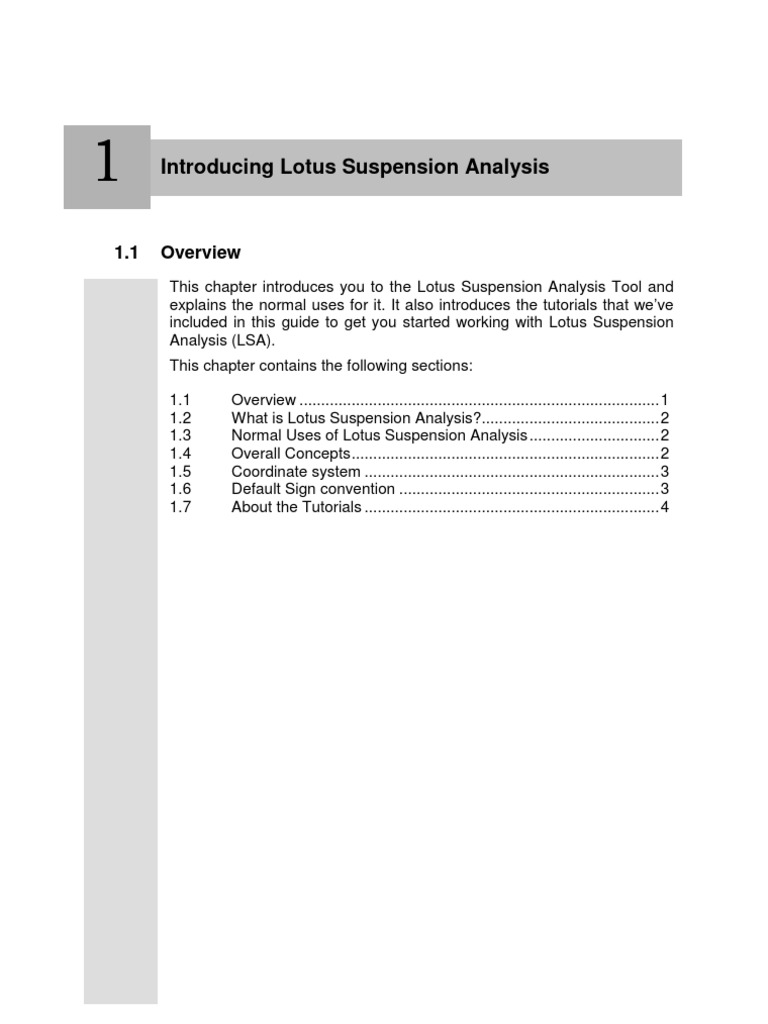 Chapter 01 Introducing Lotus Suspension Analysis | PDF | Cartesian ...