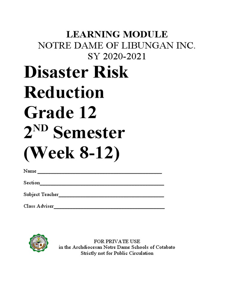 Learning Module DDR 12 | PDF | Hazards | Natural Hazards