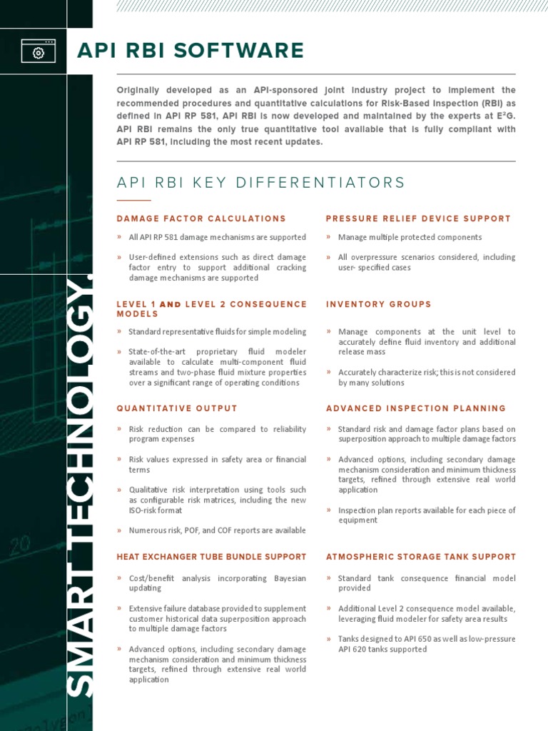 API Rbi Software Brochure | Download Free PDF | Risk | Databases