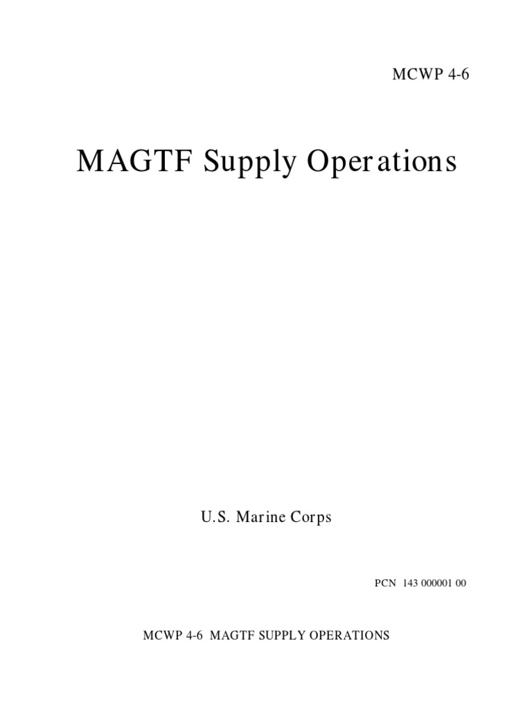 MCWP 4-6 (1996) - MAGTF Supply Ops | PDF | Marine Air Ground Task Force ...