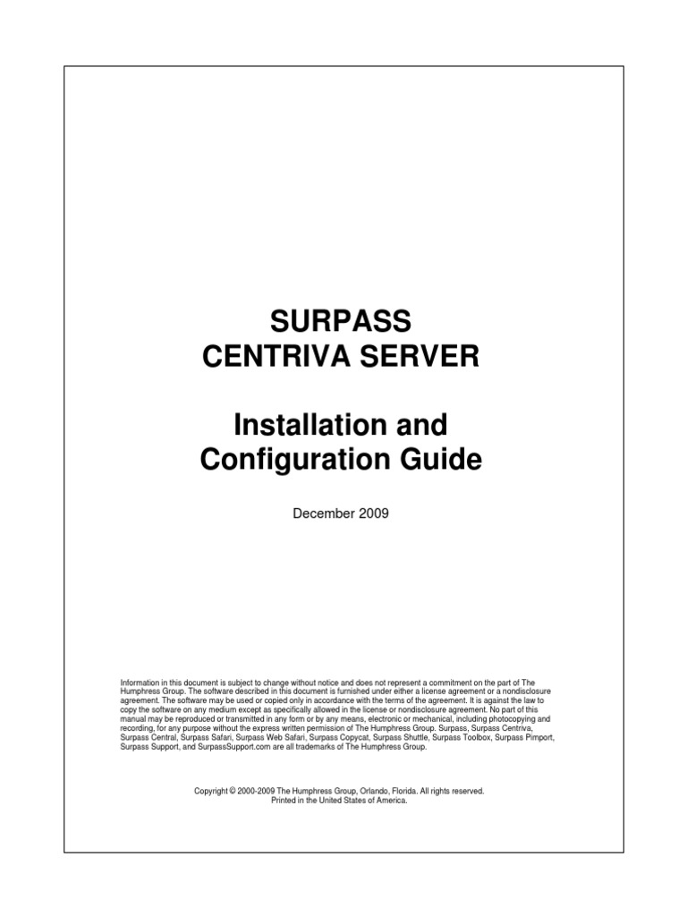 Surpass Centriva Server Installation and Configuration Guide | PDF | Command Line Interface ...