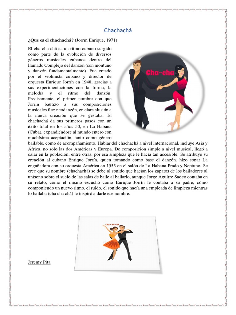 Investigacion Del Cha Cha Cha | PDF | Bailes | Musica Popular