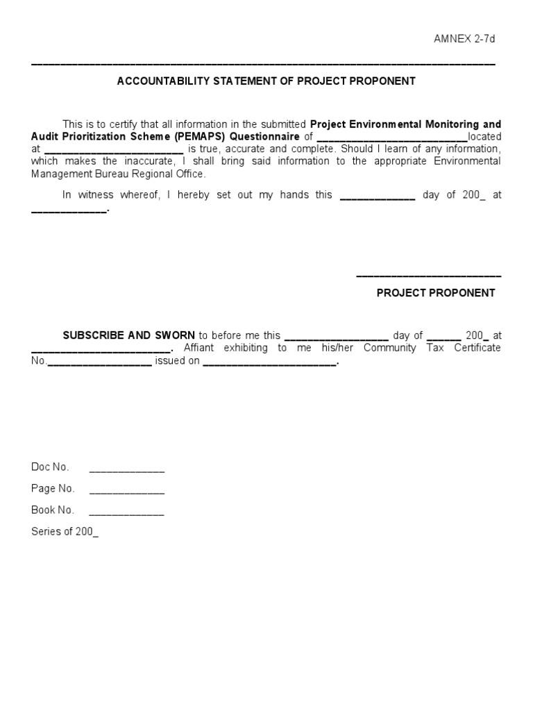 Accountability Statements 1 | PDF