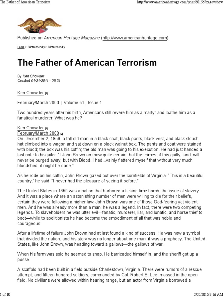 The Father of American Terrorism: Home Printer-Friendly Printer ...