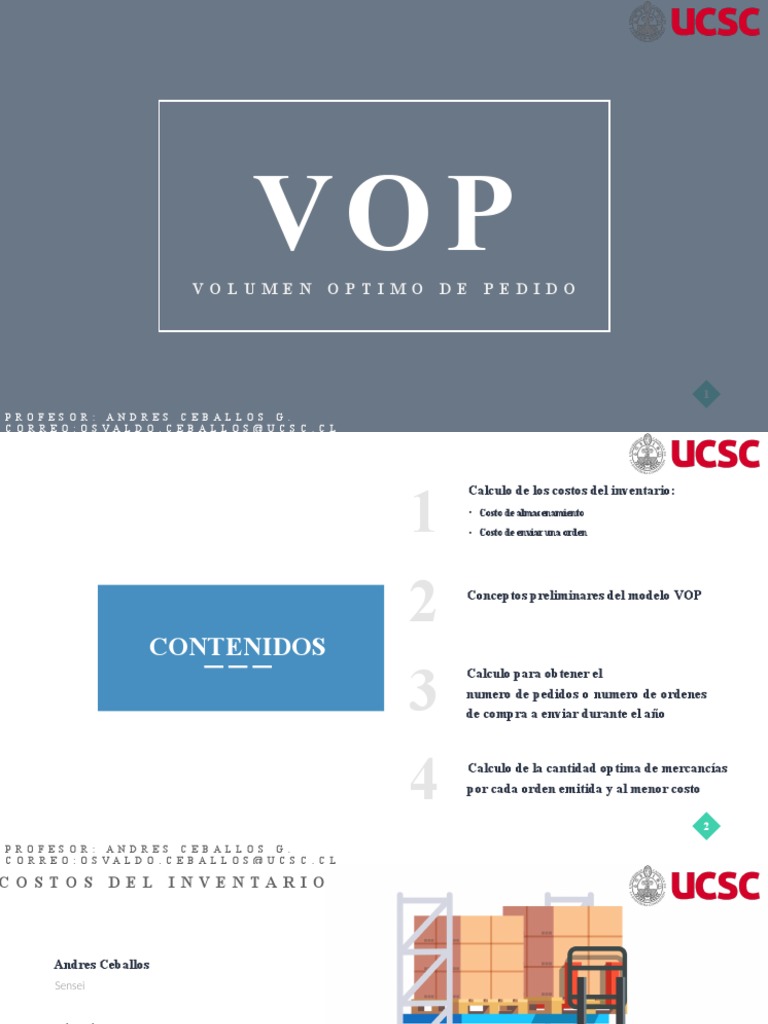 Volumen Óptimo de Pedido (VOP) | PDF | Inventario | Economía Financiera