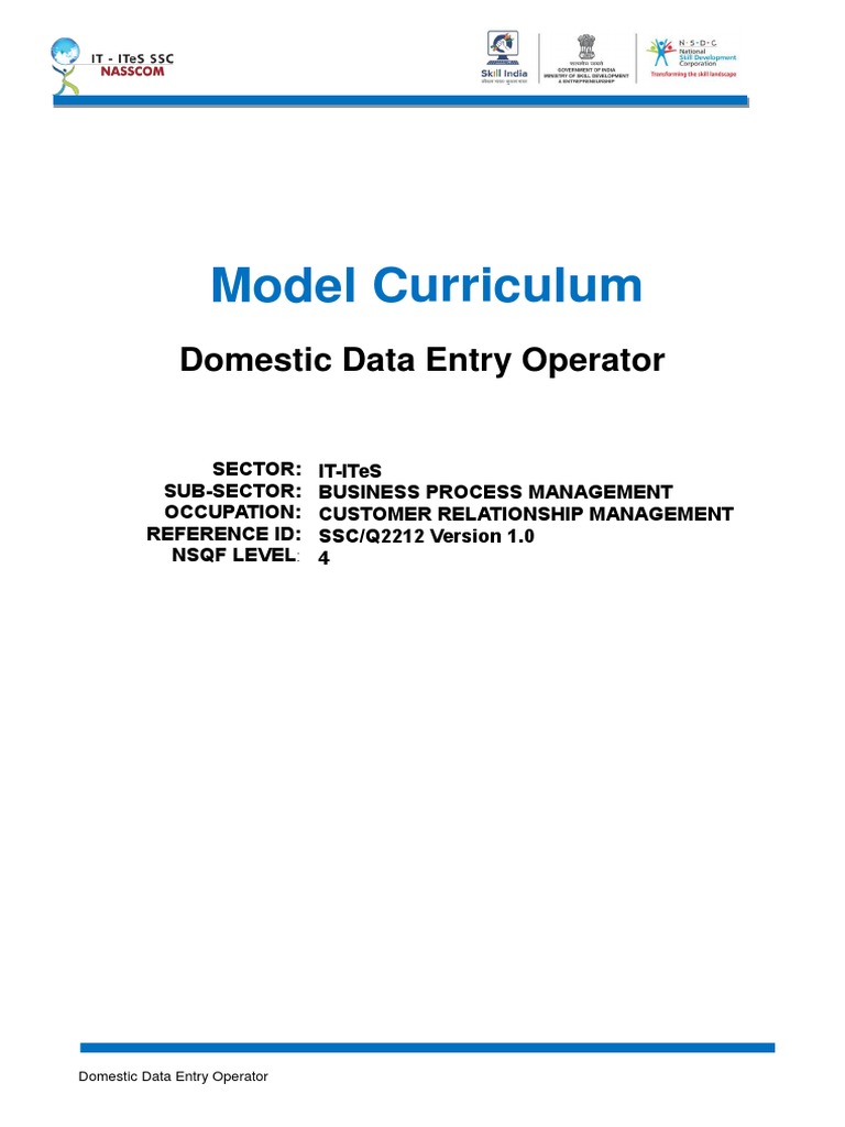 Domestic Data Entry Operator | PDF | Personal Trainer | Curriculum