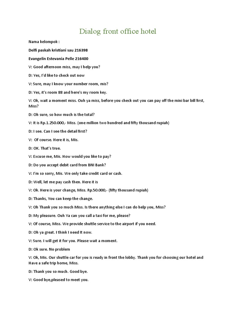 Dialog Front Office | PDF