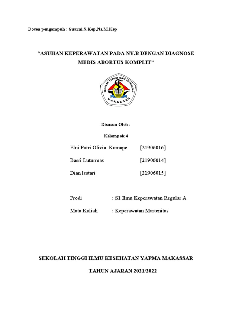 Asuhan Keperawatan Abortus Komplit | PDF
