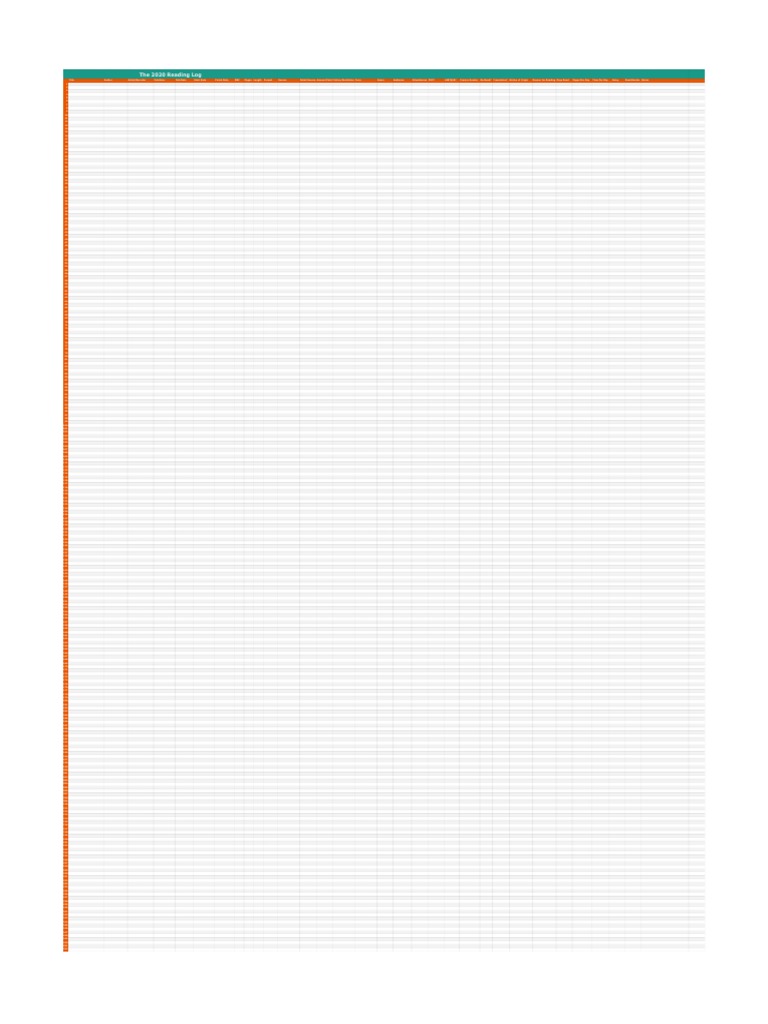 2020 Reading Log Template | PDF | Books | Writing