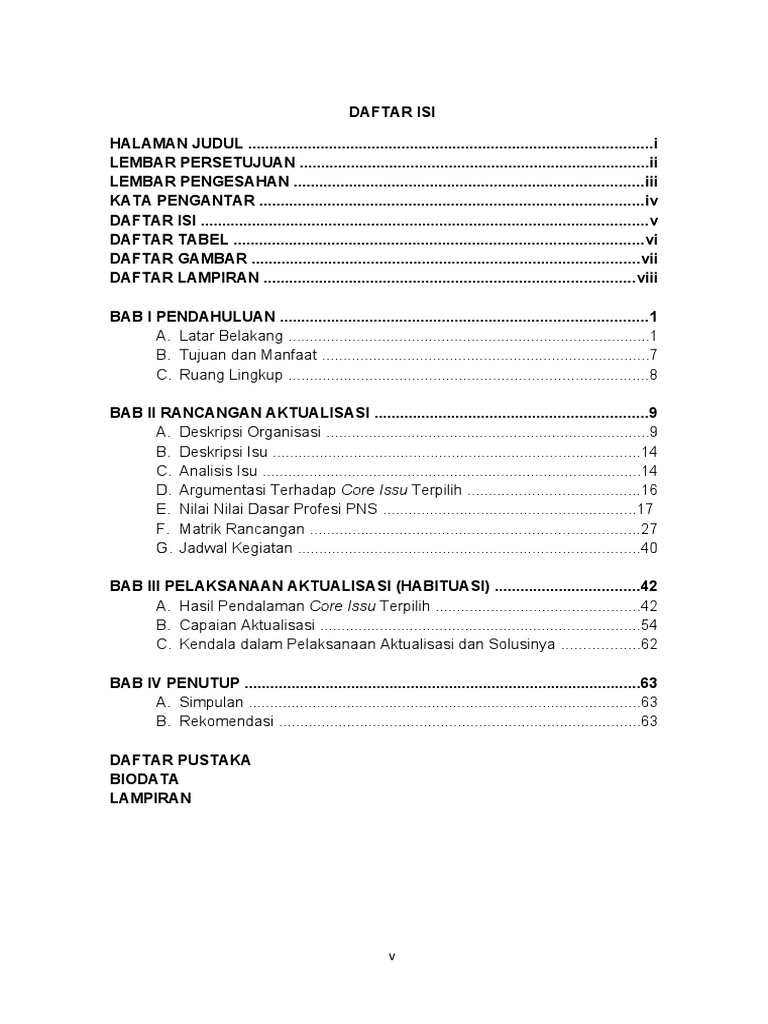 Daftar Isi, Tabel, Gambar, Lampiran | PDF