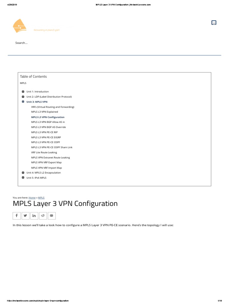 MPLS Layer 3 VPN Configuration | PDF | Virtual Private Network | Networking