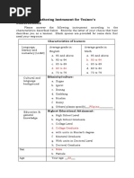 Data Gathering Tool For Trainees Characteristics | PDF | Learning ...