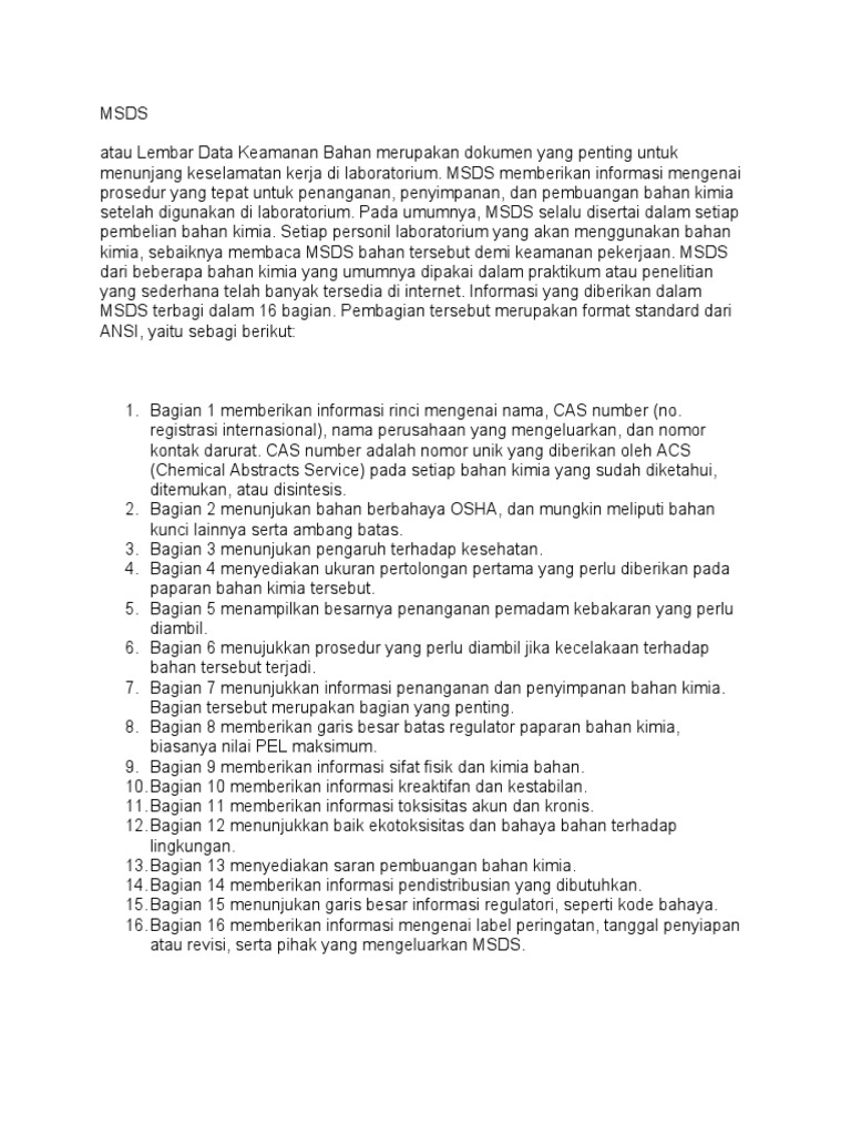 MSDS | PDF | Pengembangan Diri | Kesehatan Holistik