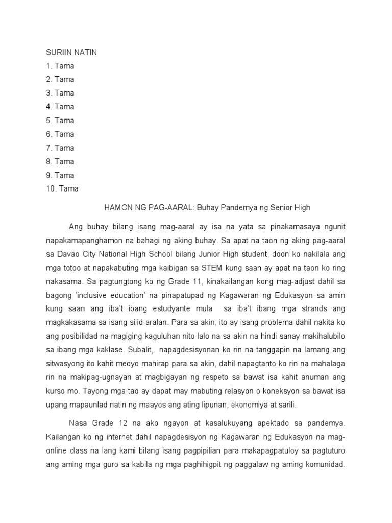 Suriin Natin at Payabungin Natin | PDF Suriin Natin at Payabungin Natin | PDF