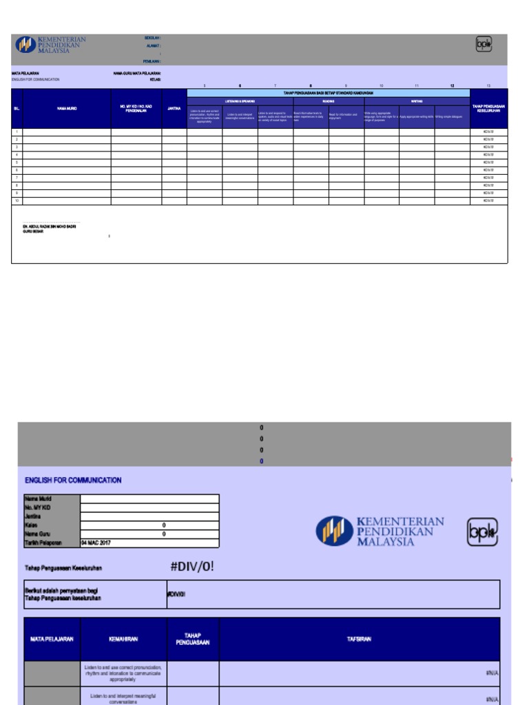 TEMPLATE PELAPORAN EFC FORM 2 (Latest) | PDF | Stress (Linguistics) | Word