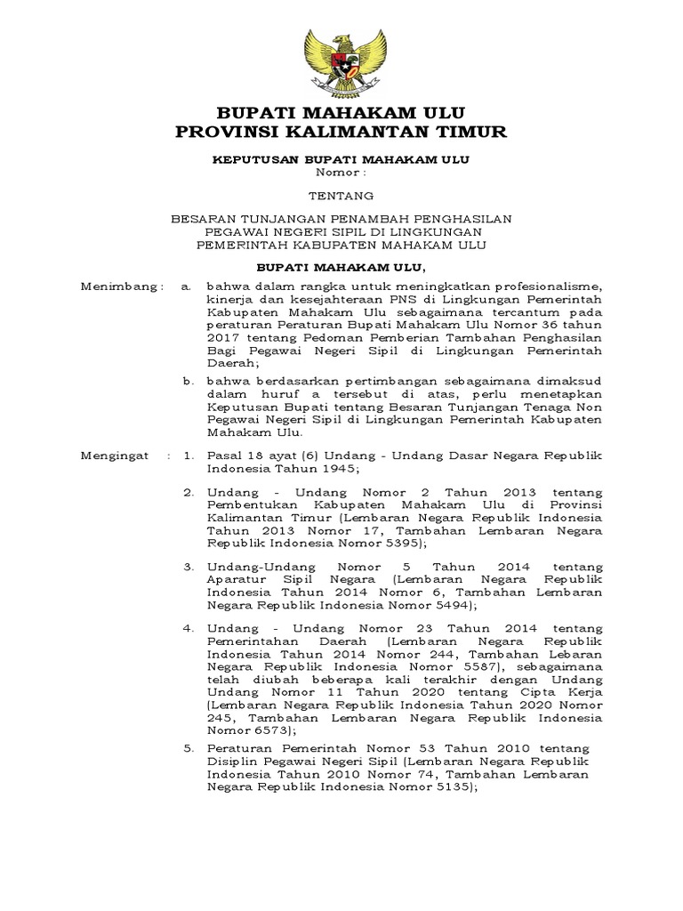 Keputusan Bupati Besaran TPP | PDF