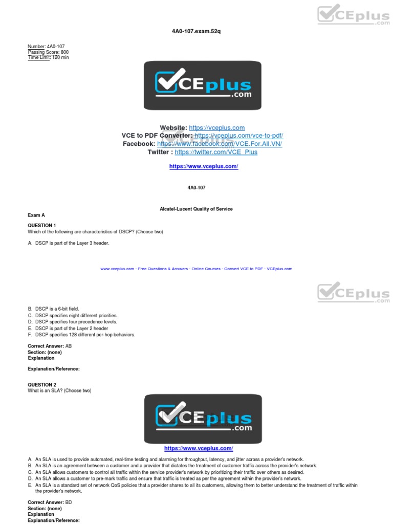 4a0-107.exam.52q: Website: VCE To PDF Converter: Facebook: Twitter ...