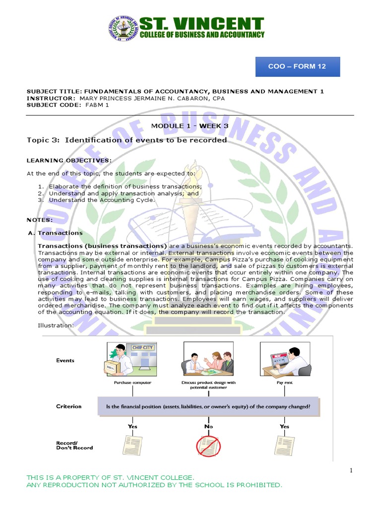 Cabaron, P - Module#1 - Fabm1 - Week3 | PDF | Expense | Equity (Finance)